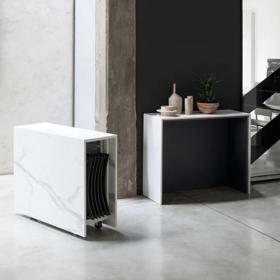 Furniture Set: Console Dining Table & Hidden Chairs – Spaceman