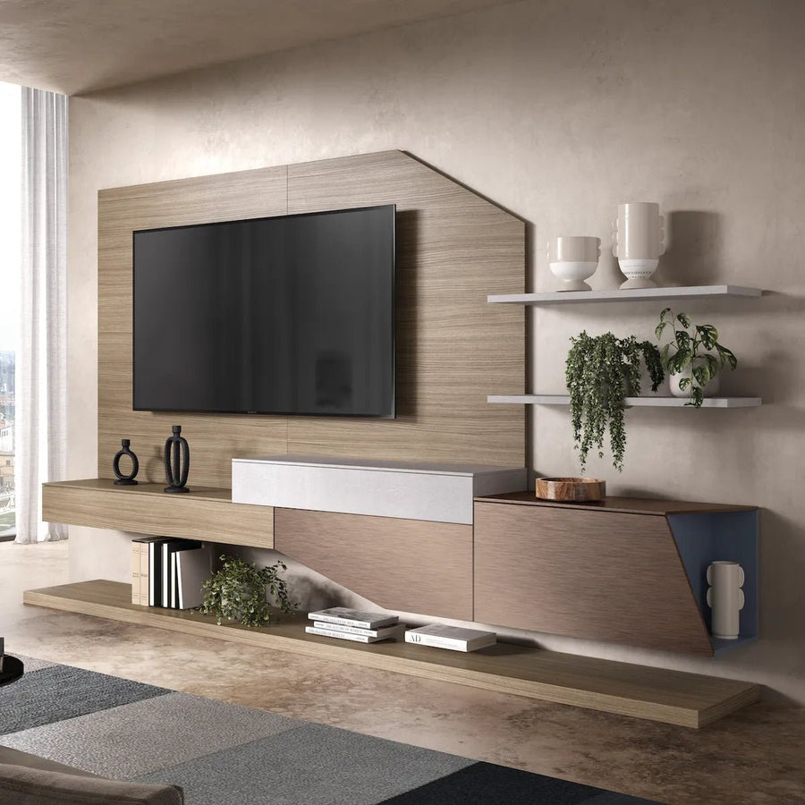 Wall-Mounted TV Console with Secret Pull-Out Table – Spaceman