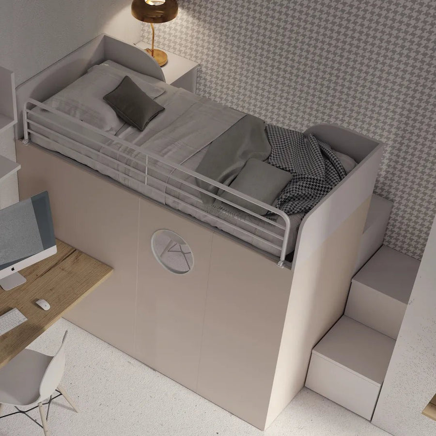 Pandora Loft Bed with Wardrobe for Kids and Teens – Spaceman