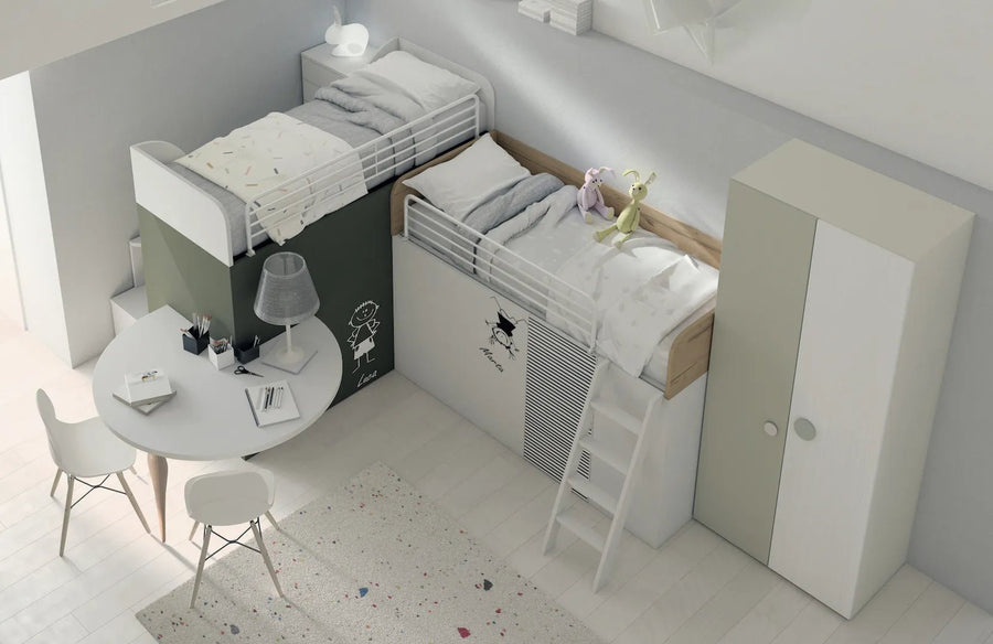 Pandora Loft Bed with Wardrobe for Kids and Teens – Spaceman